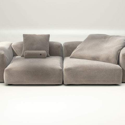 vetsak | Sofa Set 02 Large - Cord Velour - Platinum | Modular Sofa | 3 ...