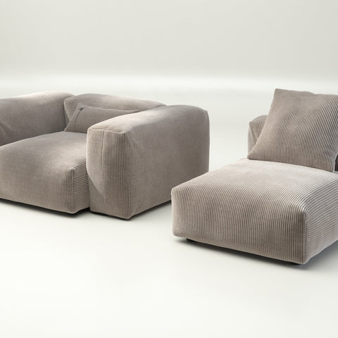 vetsak | Sofa Set 02 Medium - Cord Velour - Platinum | Modular Sofa ...
